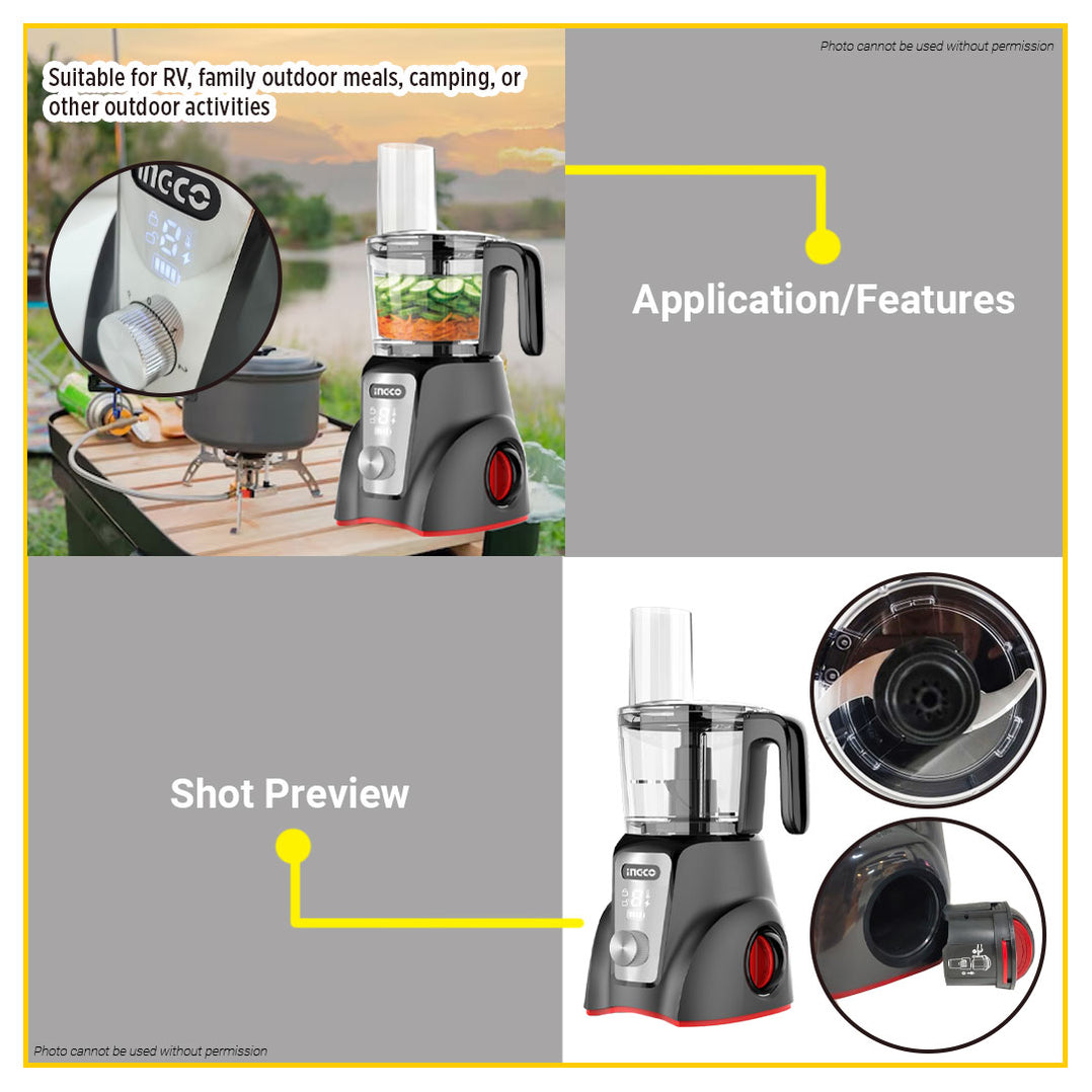 BUILDMATE Ingco 16V Cordless Food Processer 1.25L Vegetable Chopper Bl ...