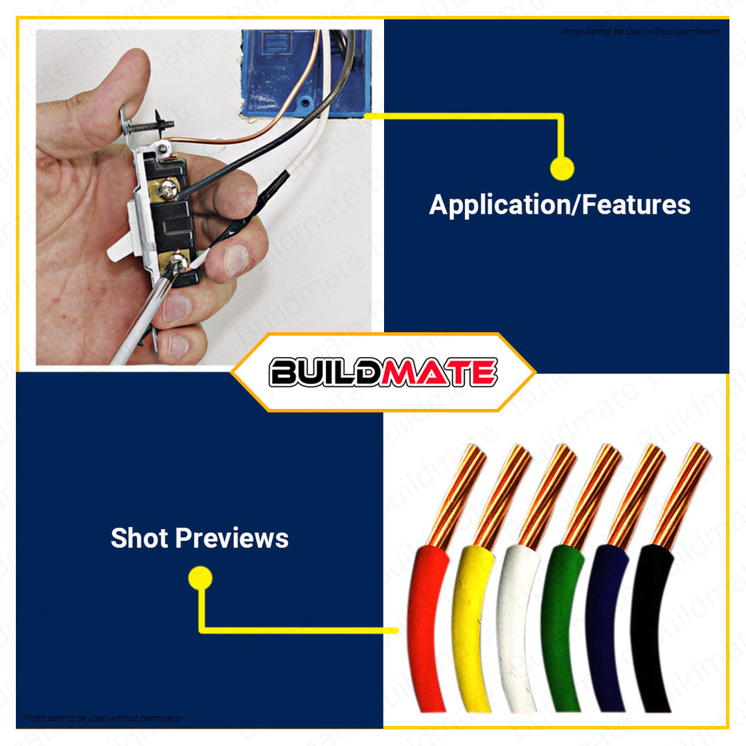 BUILDMATE Royu THHN / THWN-2 Stranded Wire Gauge #14 AWG 2.0mm2 150 Me ...