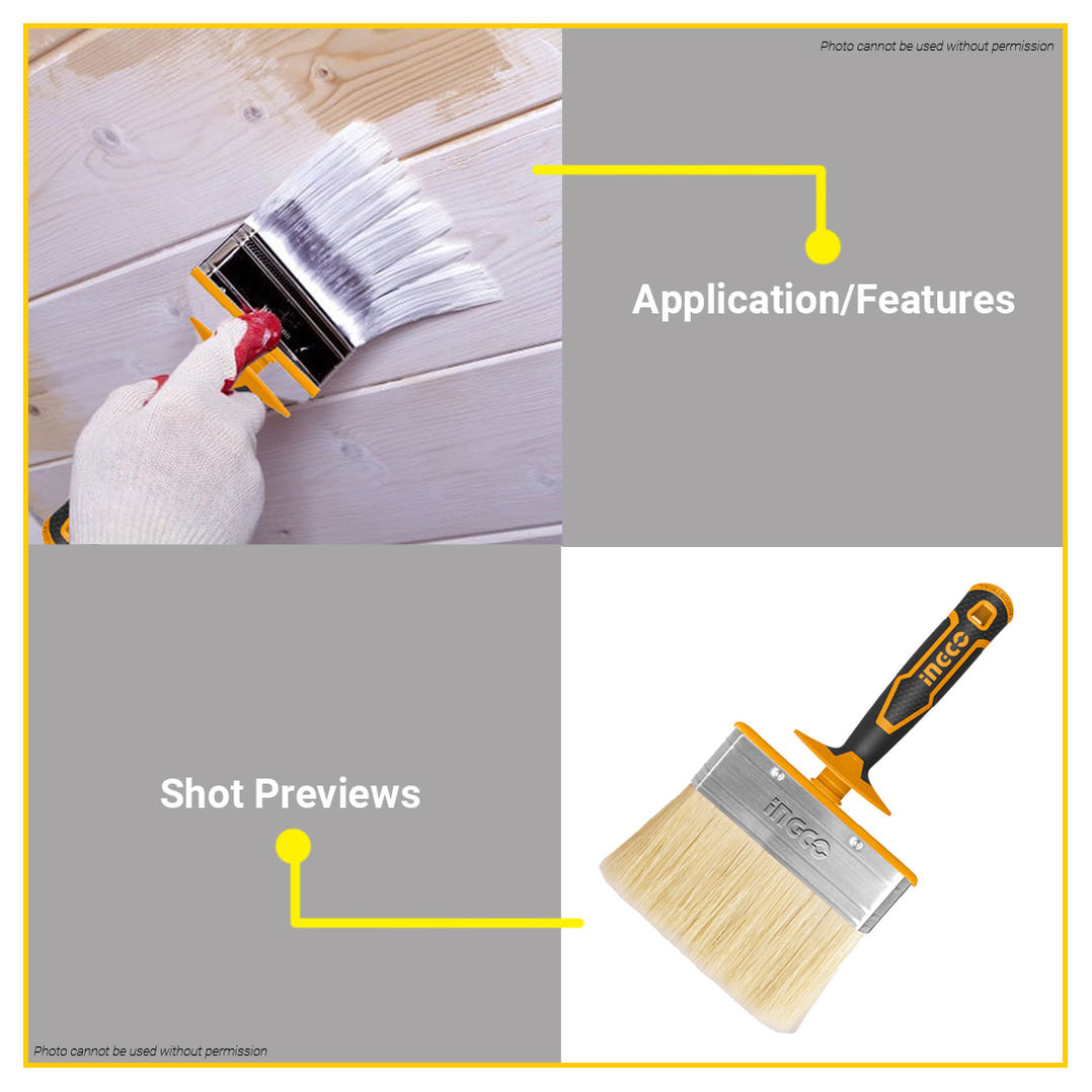 BUILDMATE Ingco Ceiling Brush 4" / 5' Oil-Based Painting Applicator To ...