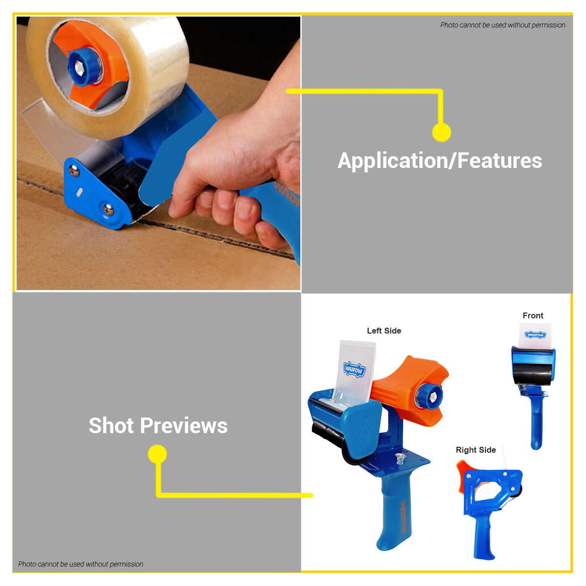 BUILDMATE Wadfow Packing Tape Gun Dispenser Ø55mm Cutting Blade High Q ...