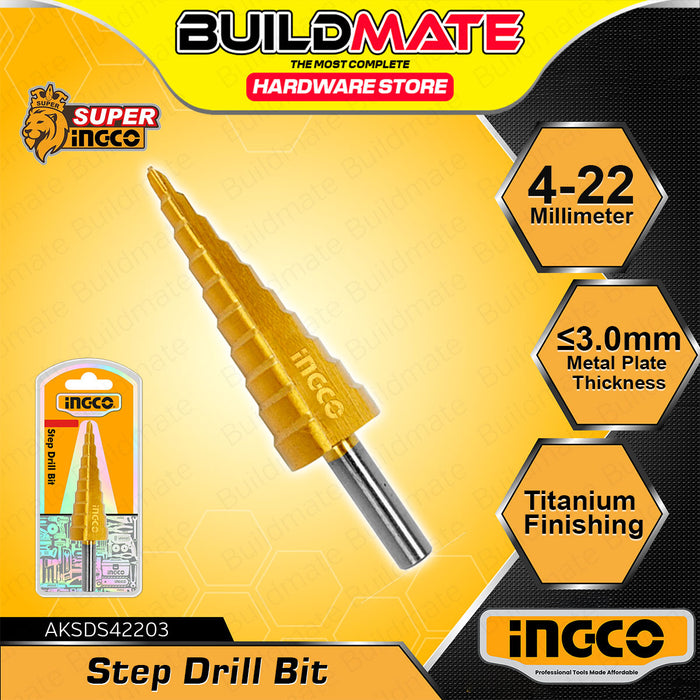 BUILDMATE Ingco 6mm-35mm Step Drill Bit for Wood Working AKSDS63503 ...