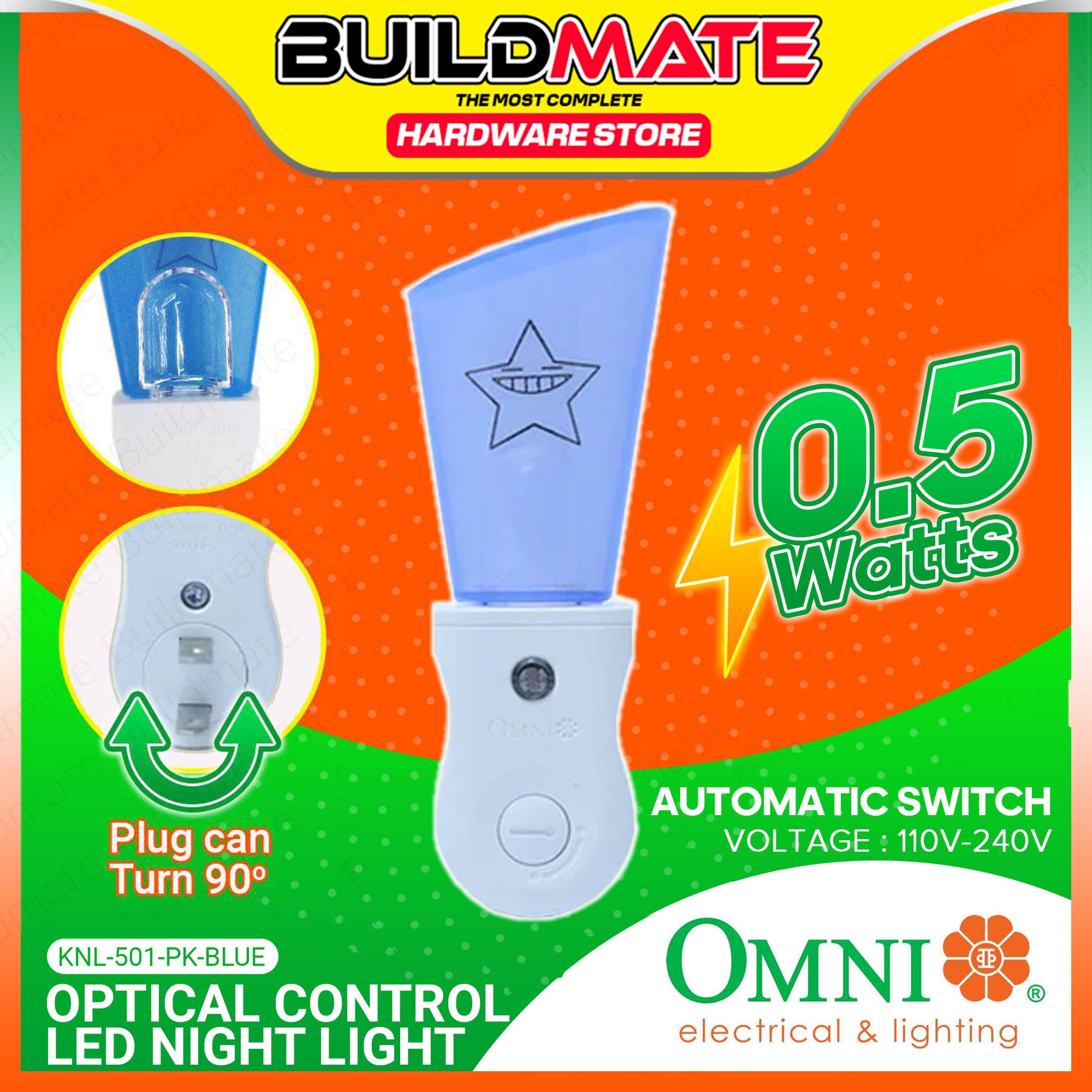 OMNI LED Night Light KNL-501-PK Blue | Green | Pink | Yellow | Red SOL ...