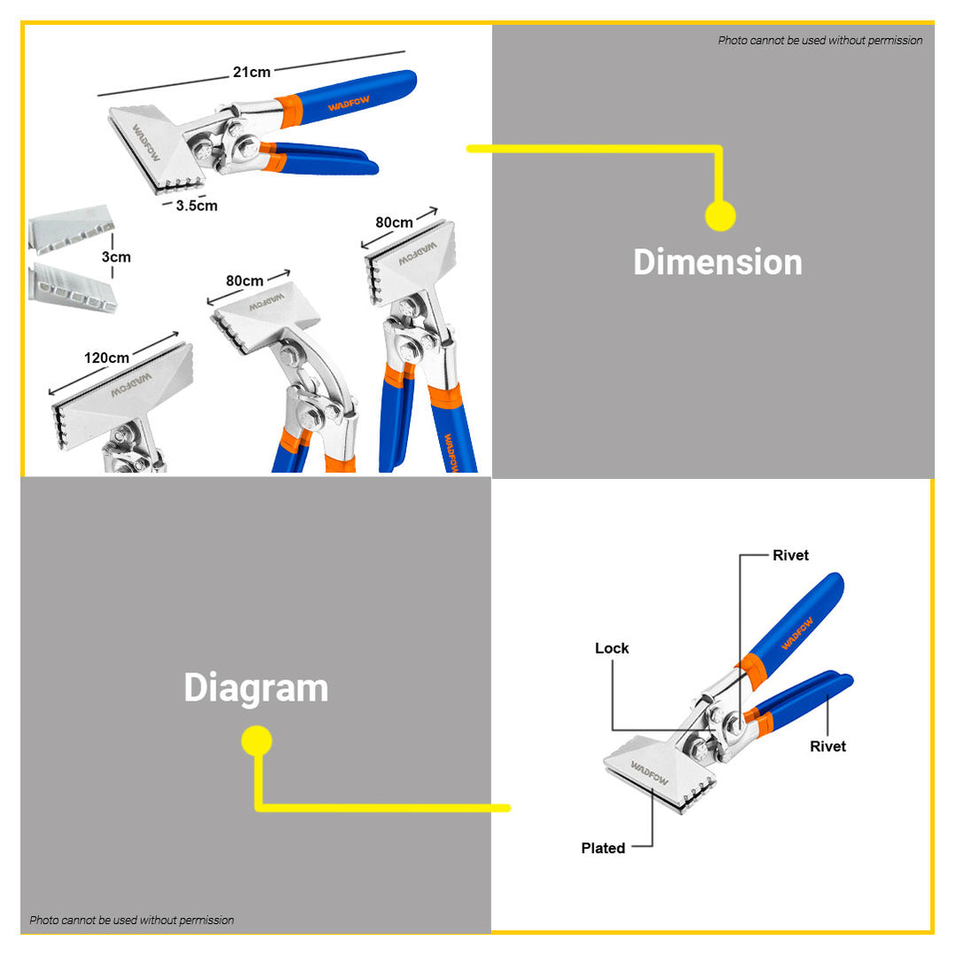 BUILDMATE Wadfow Hand Seamer Straight Jaw | Offset Jaw 3" Inch | 6" In ...