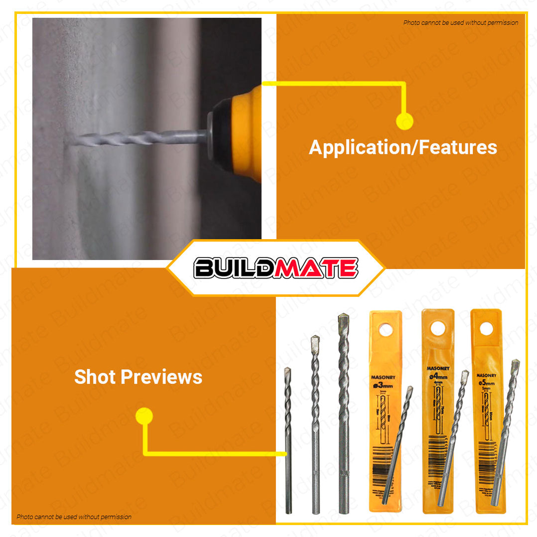 BUILDMATE Ingco Masonry Drill Bit 3mm | 4mm | 5mm [SOLD PER PIECE] All ...