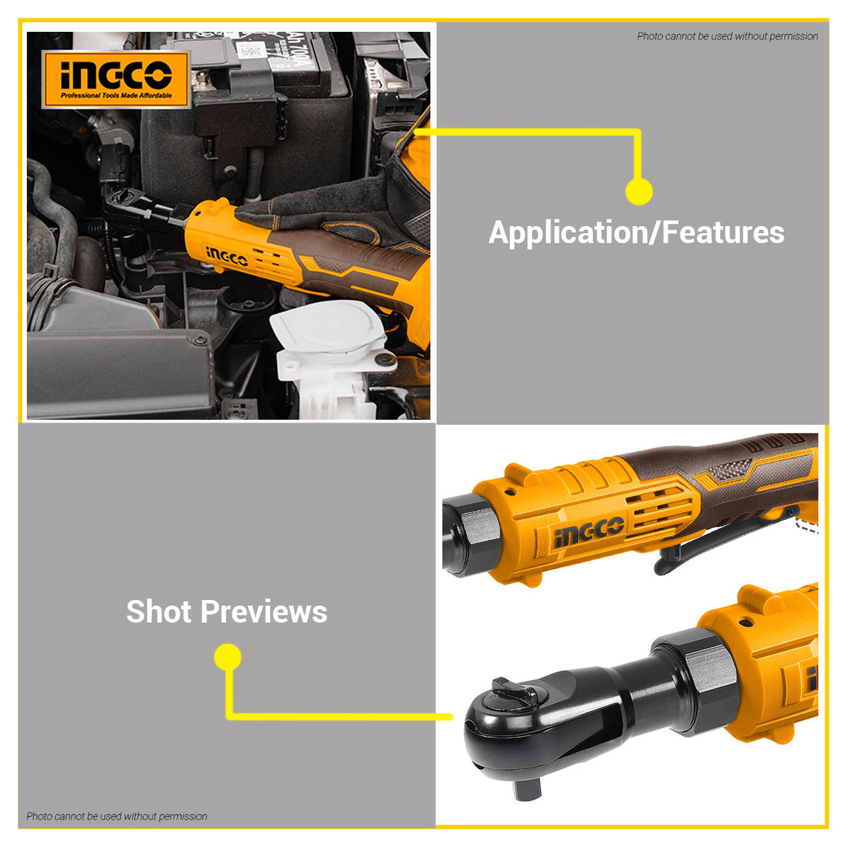 BUILDMATE Ingco 20V Lithium-Ion Drive Ratchet High Torque Versatile So ...