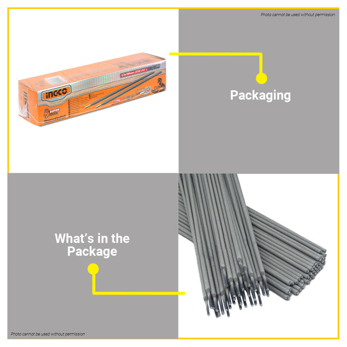 BUILDMATE Ingco 5kg Carbon Steel Welding Electrode 2.5x350mm Welding A ...