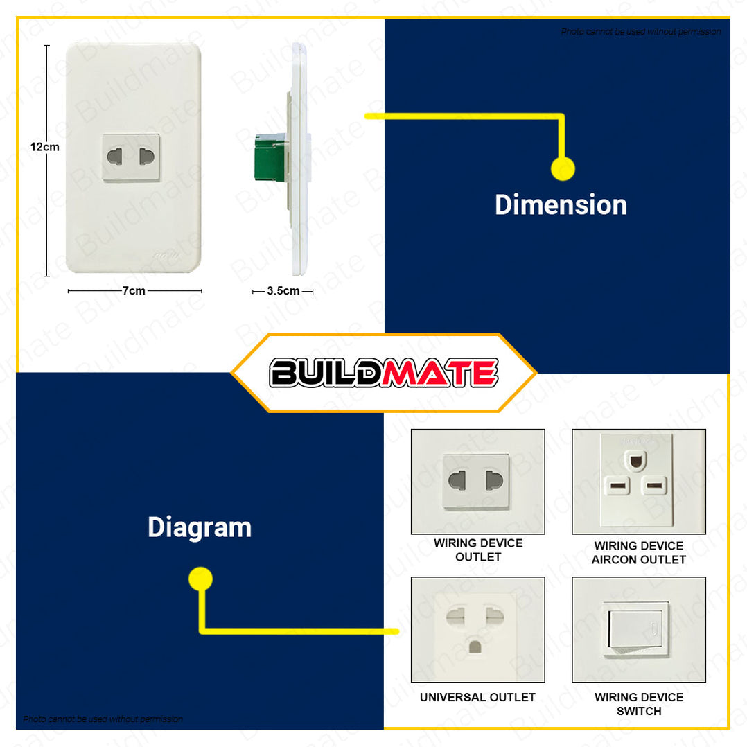 BUILDMATE Royu Classic Series Electrical Power Plate Set 1 2 3 Gang Du ...