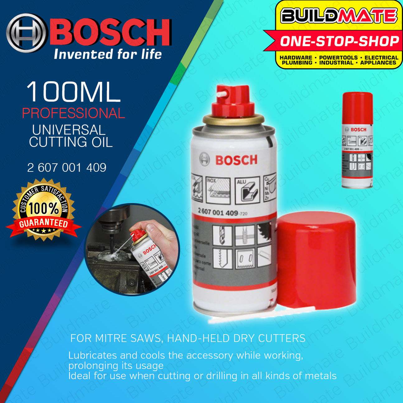 BUILDMATE Bosch 100ml Universal Cutting Oil for Metal Mitre Saw & Hand ...