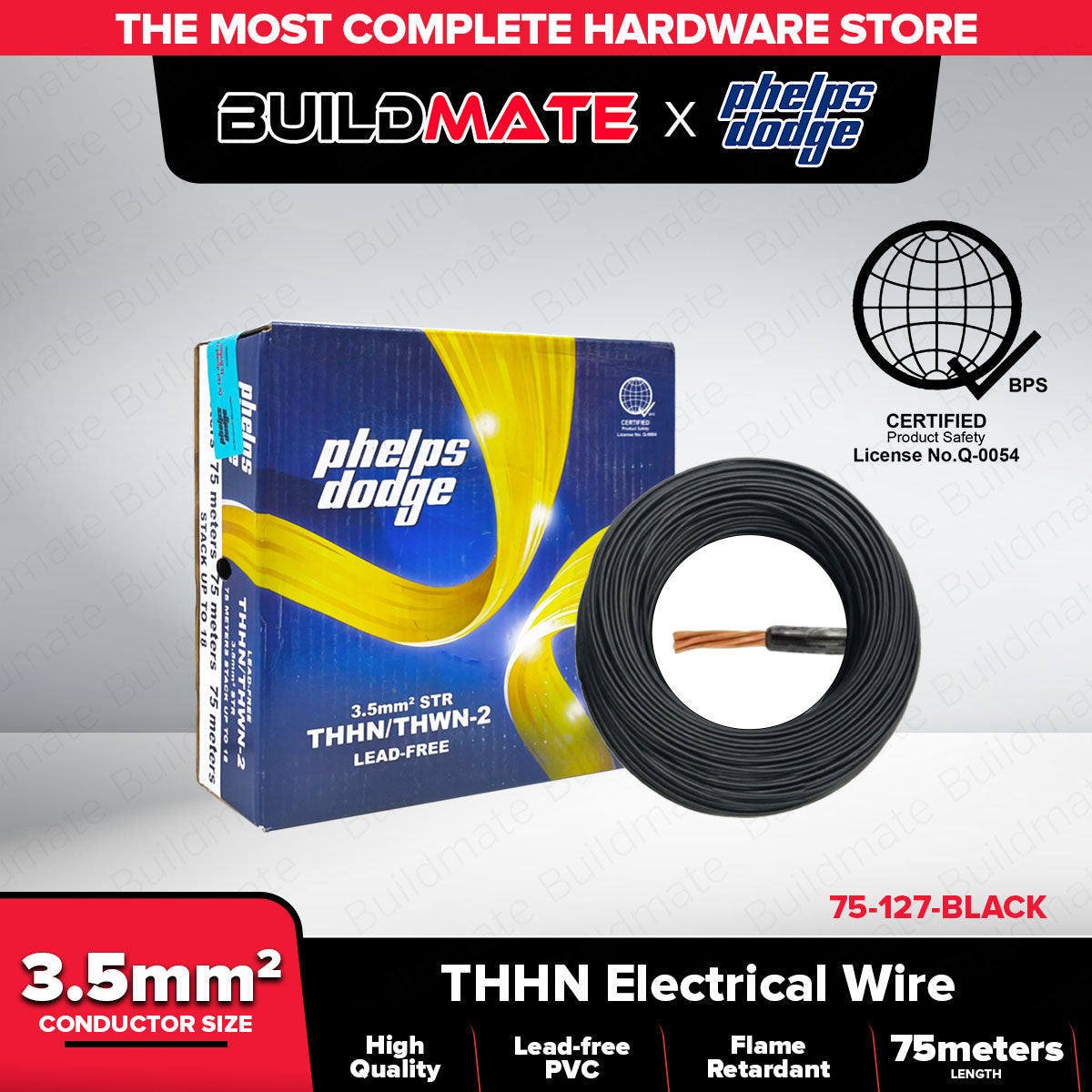 BUILDMATE Phelps Dodge THHN THWN-2 Electric Wire 2.0mm² / 3.5mm² Stran ...