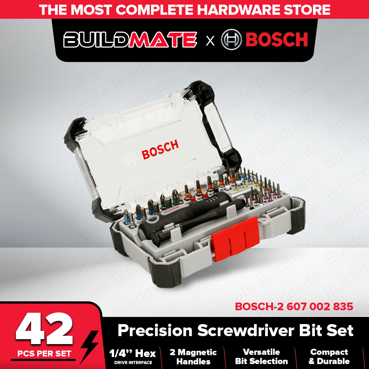 (42PCS) BUILDMATE Bosch Pick & Click Precision Screwdriver Bit Set for ...