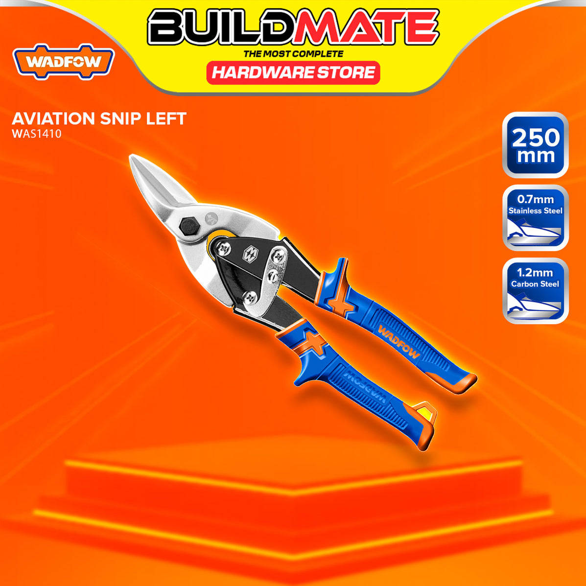 BUILDMATE Wadfow Aviation Snip 250mm Left / Straight / Right Cut Sciss ...