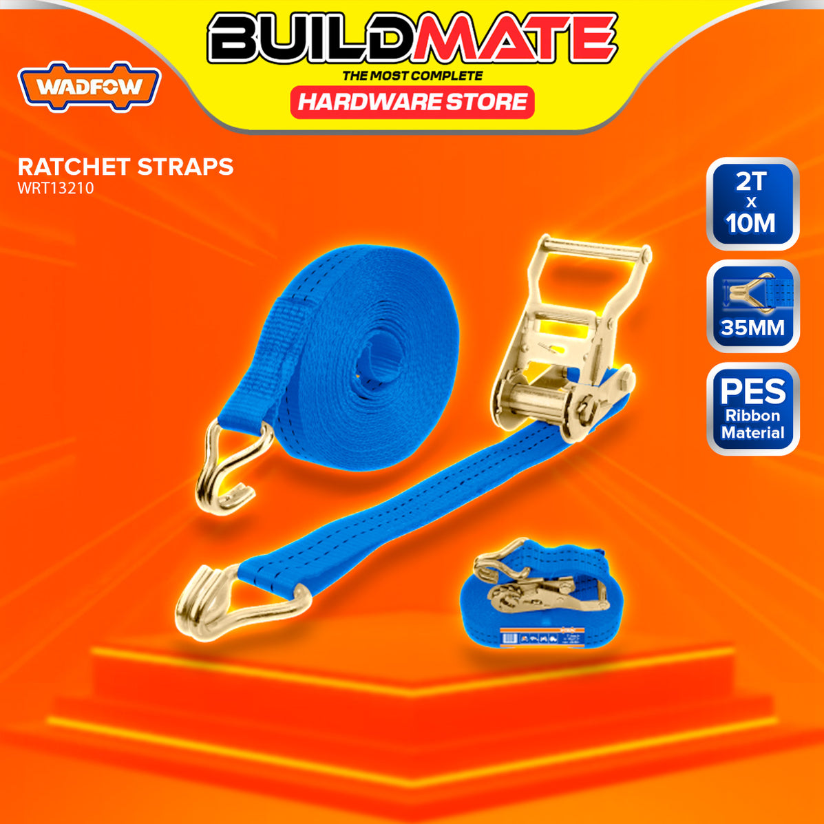BUILDMATE Wadfow Ratchet Straps 2T-5T Heavy Duty Adjustable Tie Down C ...