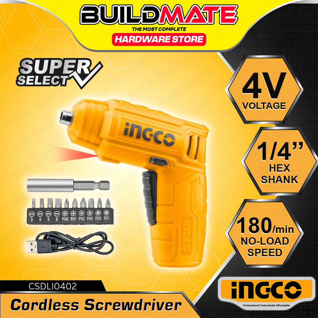INGCO Lithium-Ion Cordless Screwdriver Set 4V / 8V with Handheld with ...