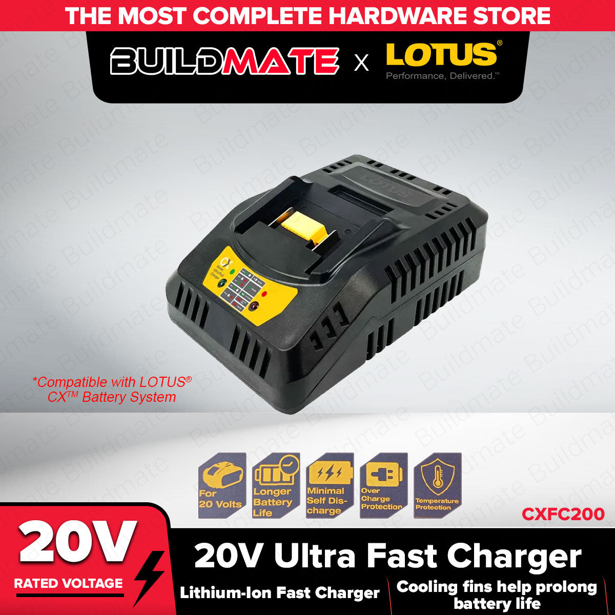 Lotus 20V Ultra Fast Charger | Lithium-ion w/ LED power indicator CXFC ...