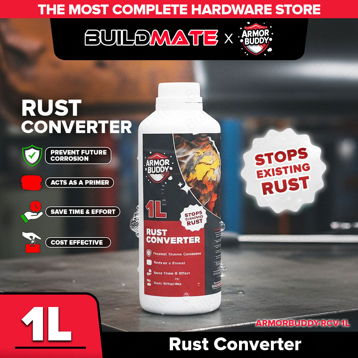 BUILDMATE ARMOR BUDDY Household Surface Cleaner Rust Converter 1L – An ...
