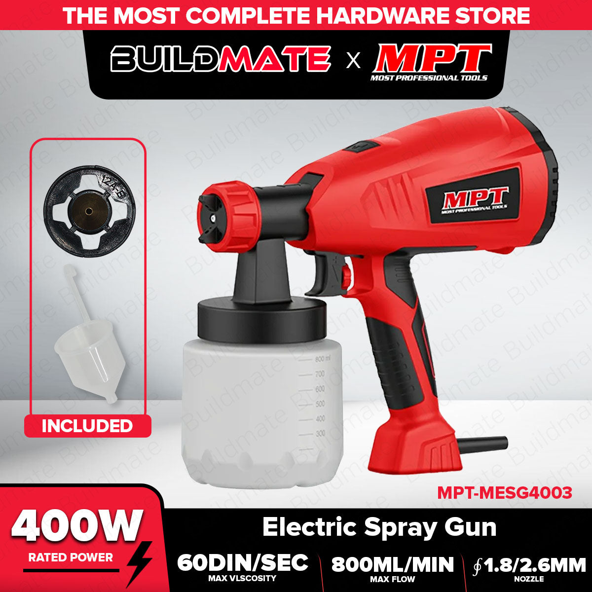 MPT Electric Spray Gun MESG4003 PT • MOST PROFESSIONAL TOOLS • — Buildmate