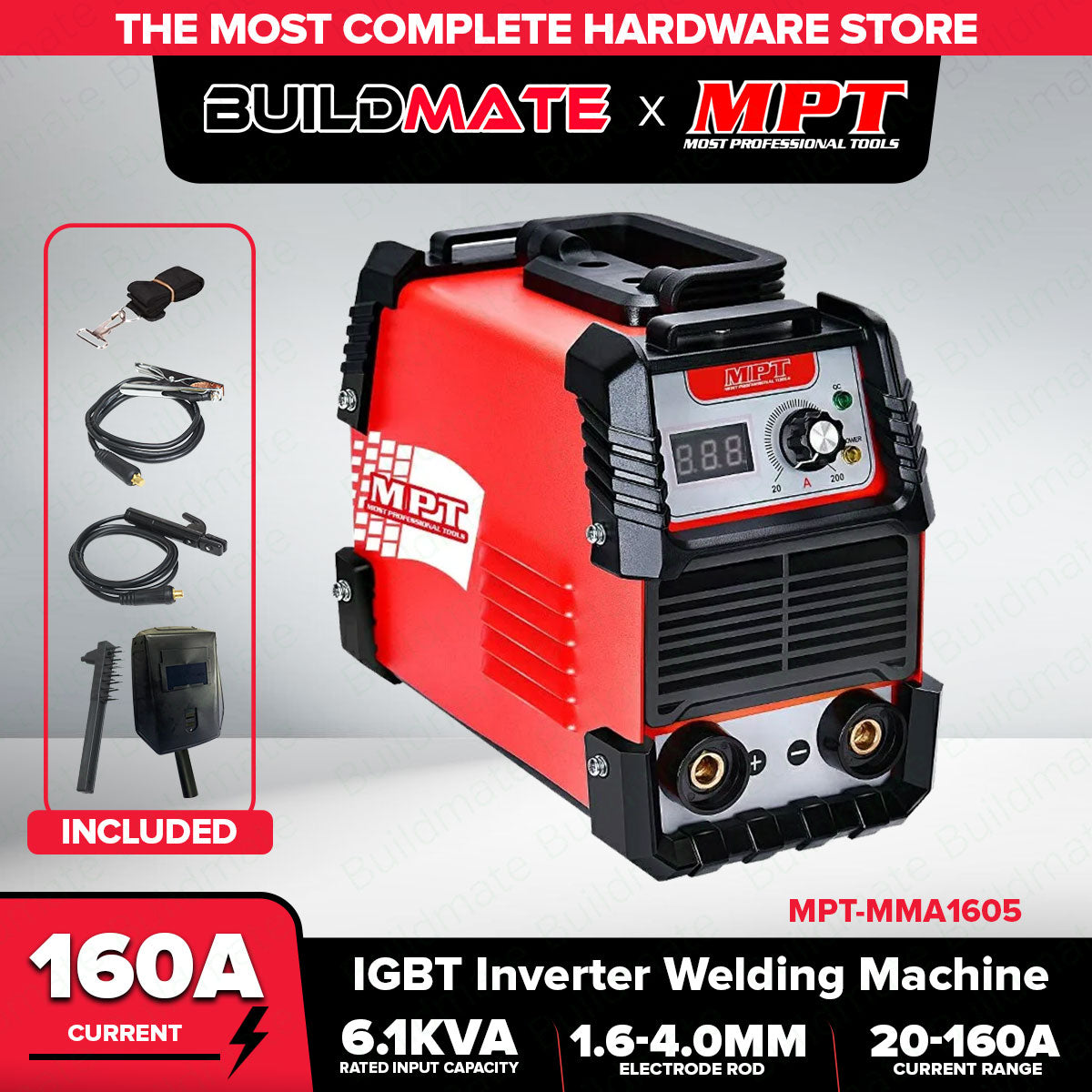 MPT 160A Inverter Welding Machine MMA1605 PT • MOST PROFESSIONAL TOOLS ...