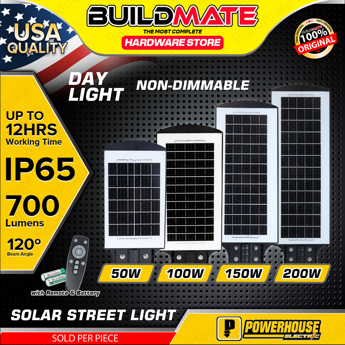 PowerHouse 50W - 200W Electric Solar Street Light IP65 PHE — Buildmate