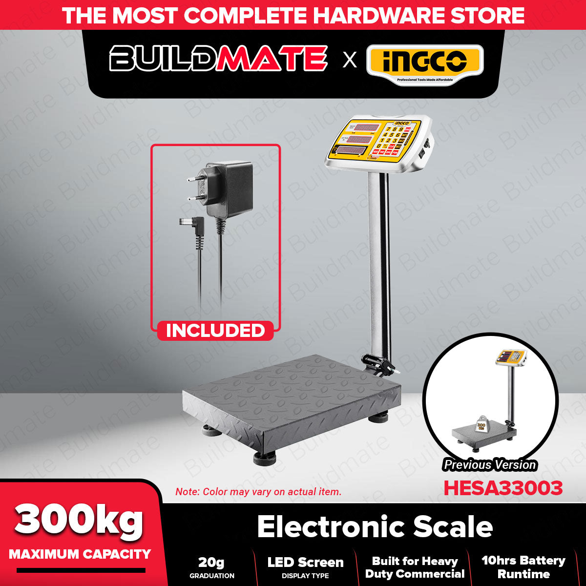 INGCO 300KG Capacity Electronic Scale HESA33003 •BUILDMATE• IPT — Buildmate