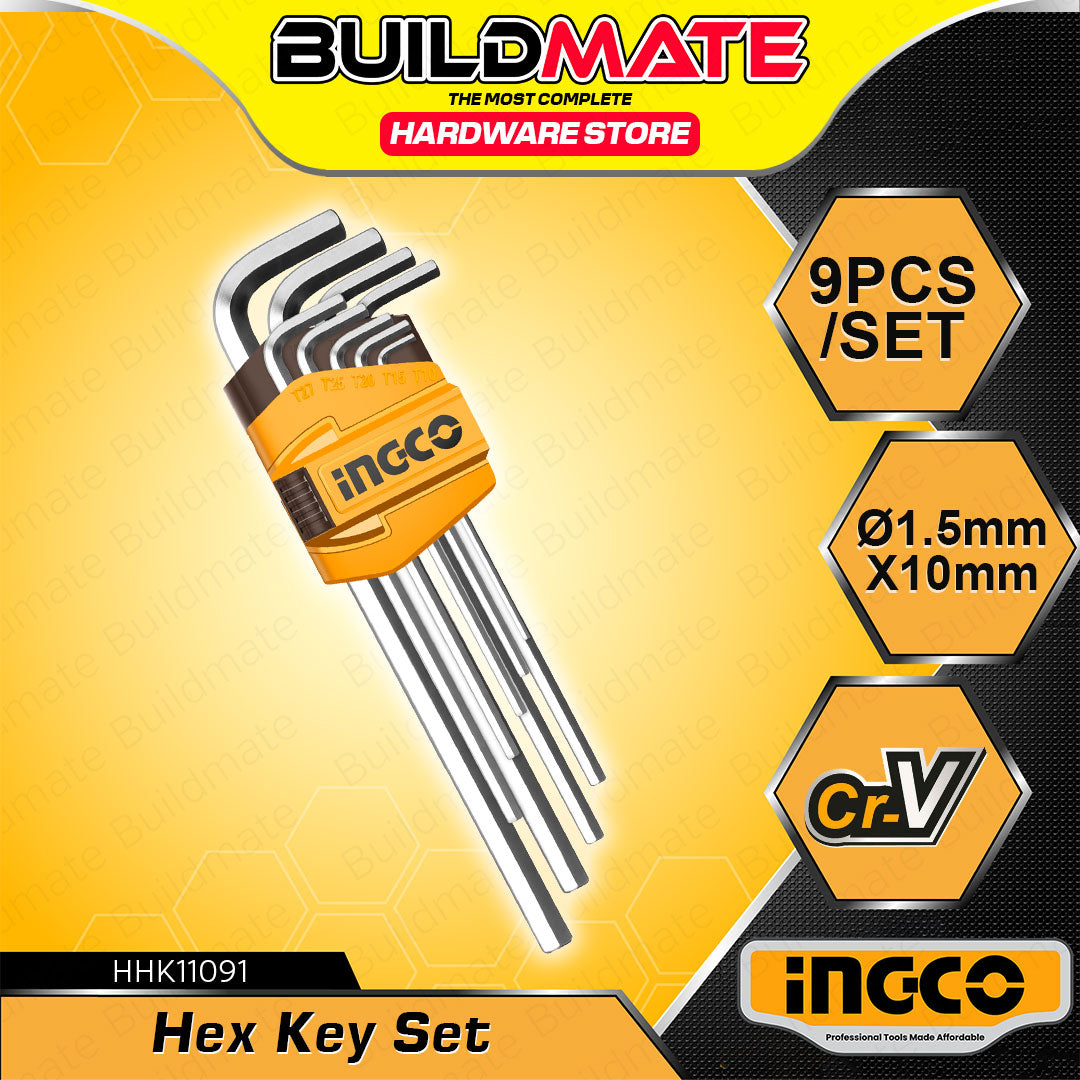 INGCO Hex Key 9pcs/Set HHK11091 •BUILDMATE• IHT — Buildmate