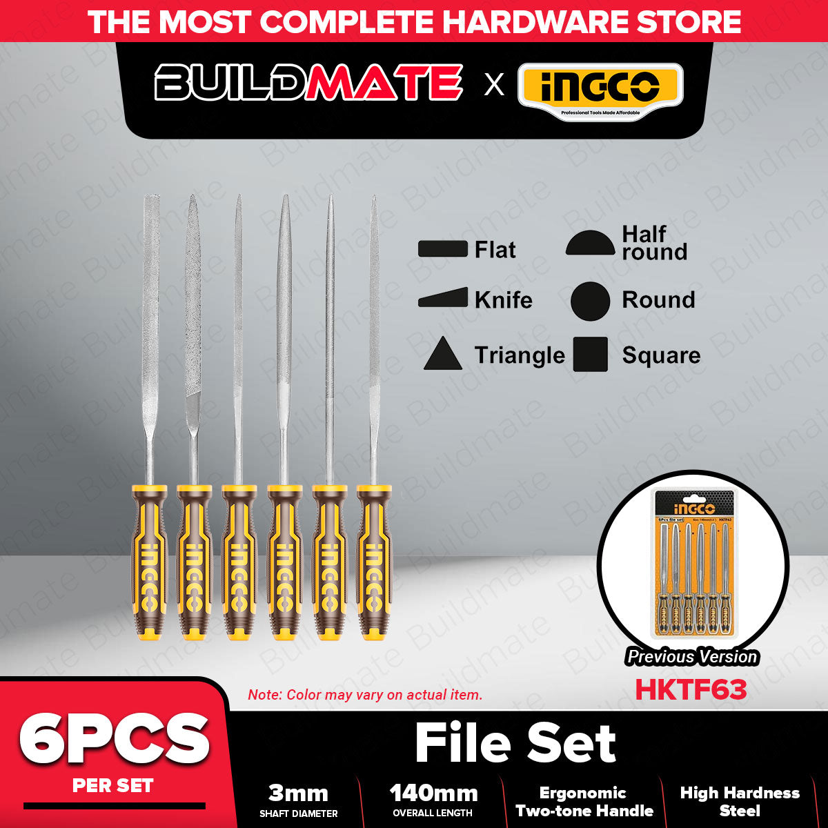 INGCO 6pcs Metal File Set Kikil For Steel And Metal Filing HKTF63 HT-S ...