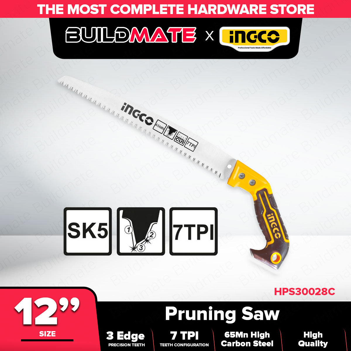 INGCO Straight Pruning Saw 12" 300mm HPS30028C •BUILDMATE• IHT — Buildmate