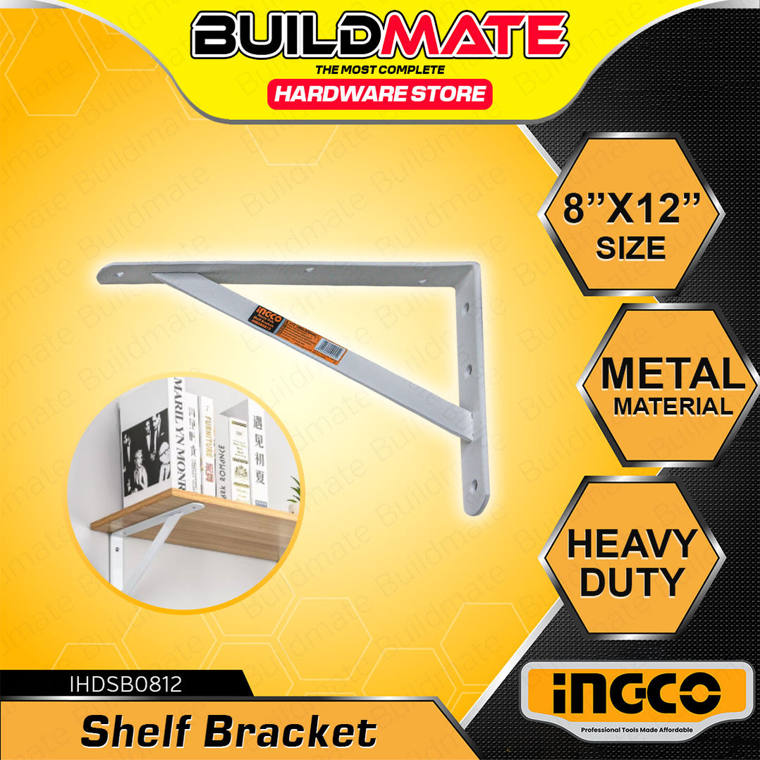 BUILDMATE Ingco Shelf Bracket 8x12" / 10x16" / 12x20" Triangle Angle S ...