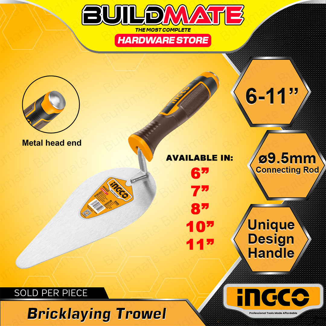 BUILDMATE Ingco Bricklaying Cement Trowel 6"-11" Inch Masonry Brick La ...