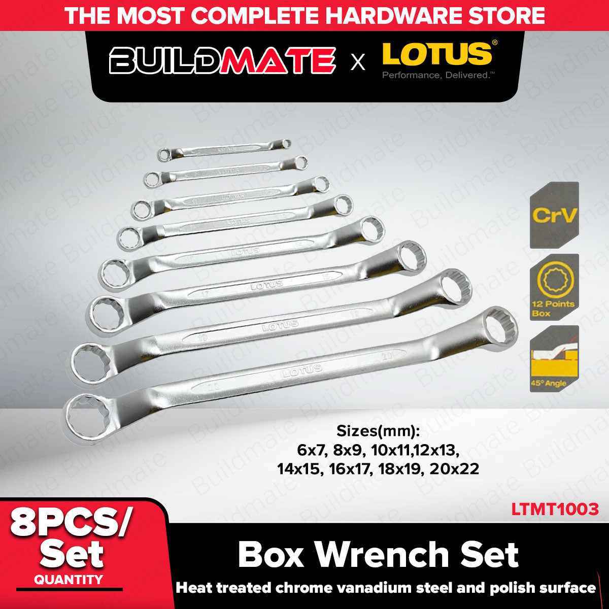 LOTUS 8pcs Box Wrench Set For Auto Repair, DIY, Mechanical & Workshop ...