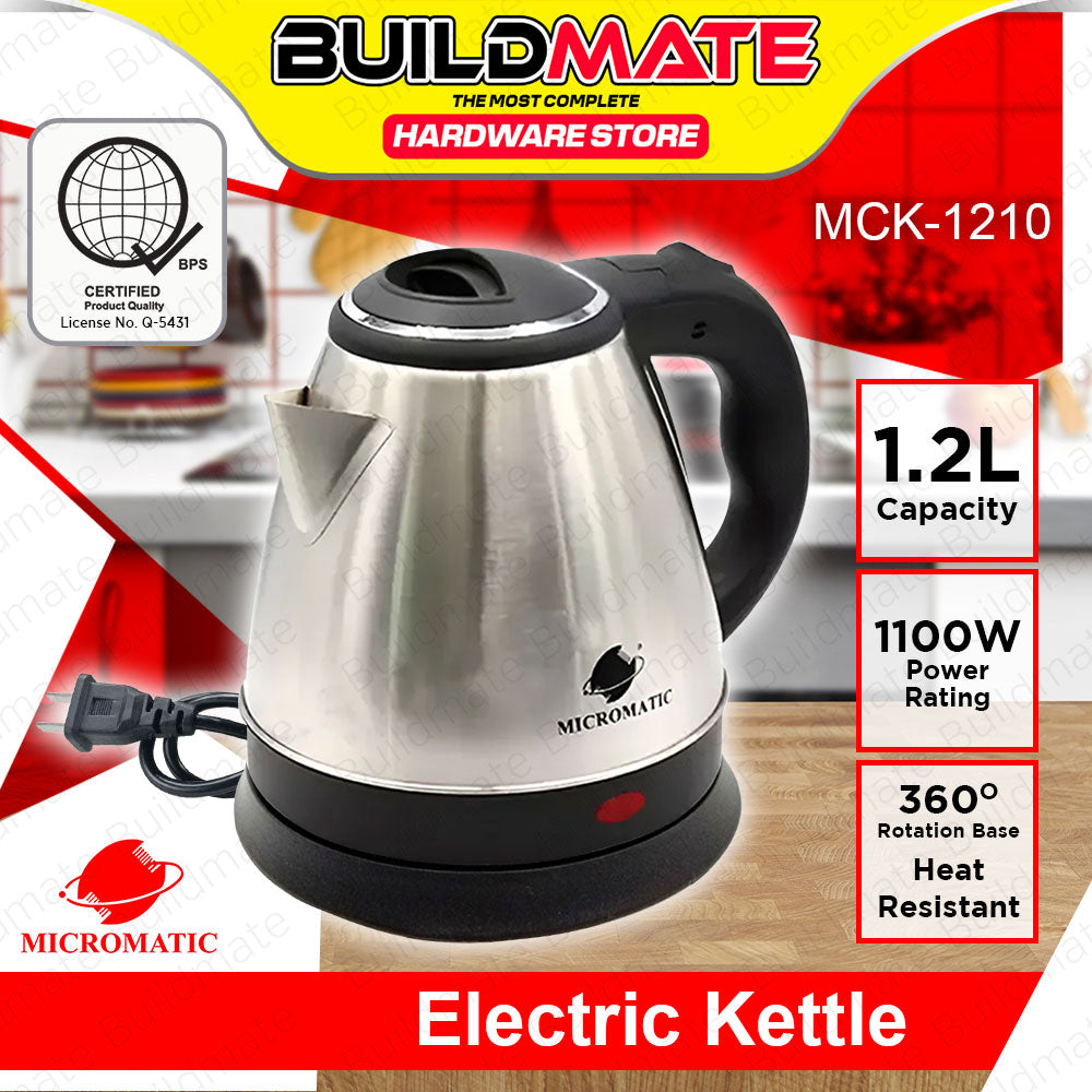 MICROMATIC Cordless Electric Stainless Kettle 1.2L 1100W MCK-1210 •BUI ...