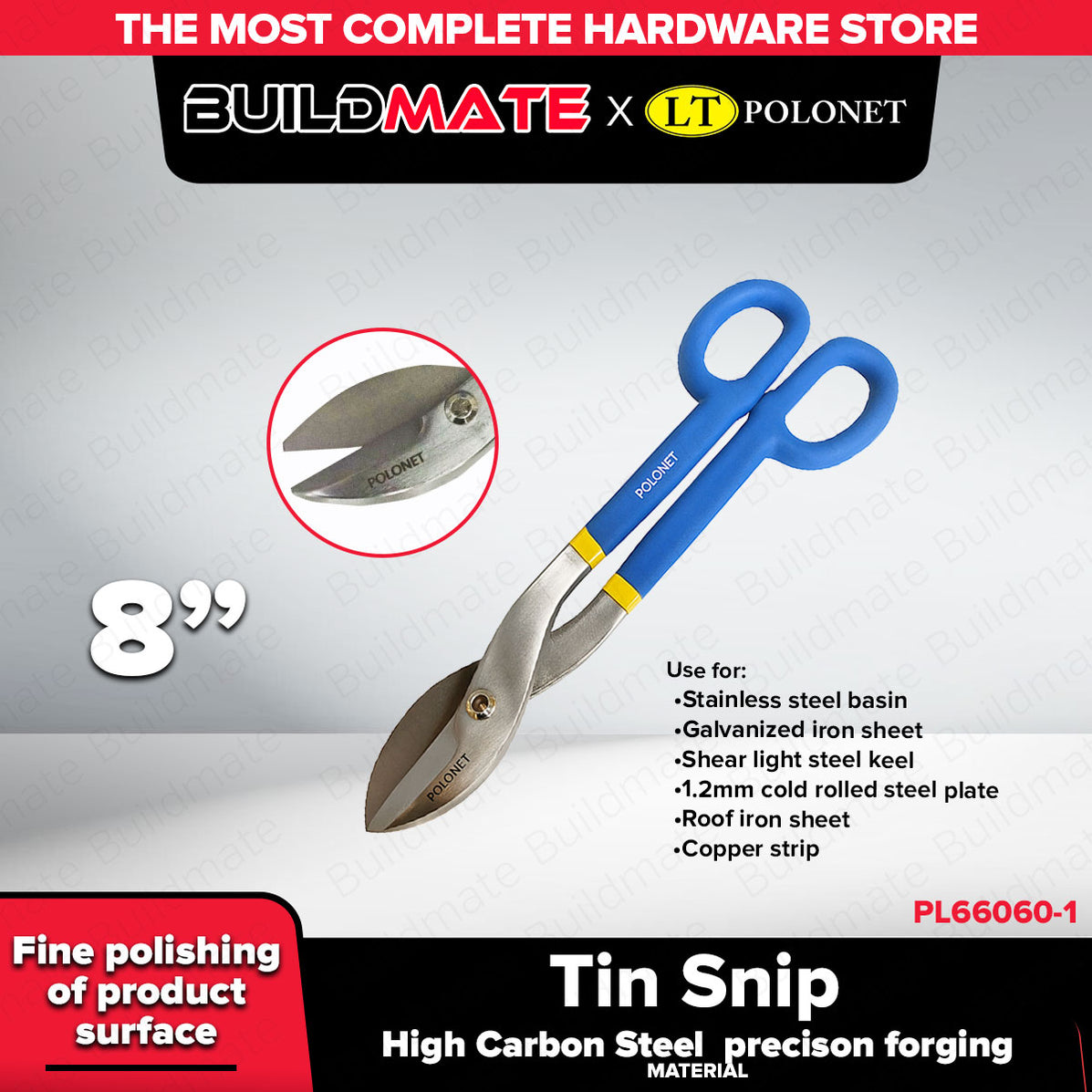 BUILDMATE x POLOLOCK by POLONET Tin Snip 8” / 10” / 12” / 14” / 16 ...