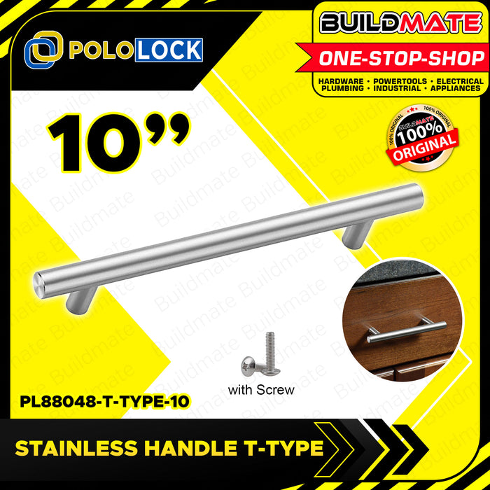 BUILDMATE Pololock Stainless Handle T-TYPE 4" Inch - 12" Inch for Cabi — Buildmate