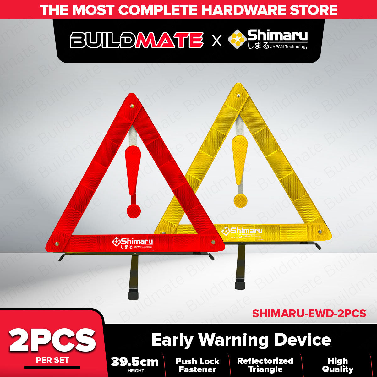 SHIMARU | PROMAN 2 PCS Reflective Triangle EWD Early Warning Device Re ...