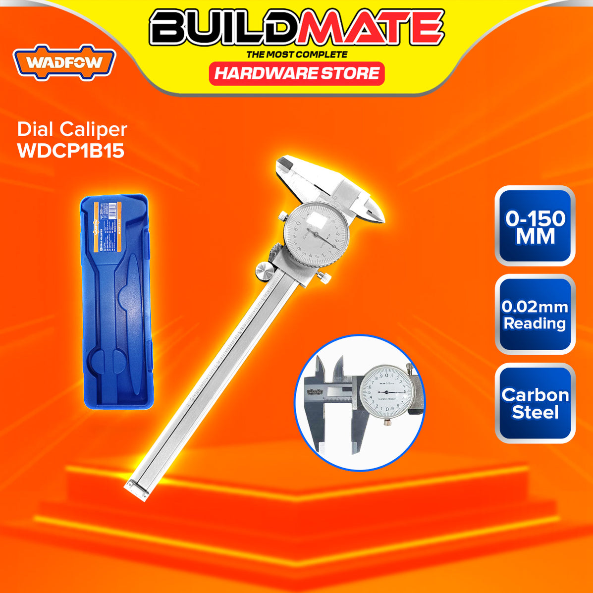 BUILDMATE Wadfow Dial Caliper 0-150mm / 0-200mm Manual Metric Measurem ...