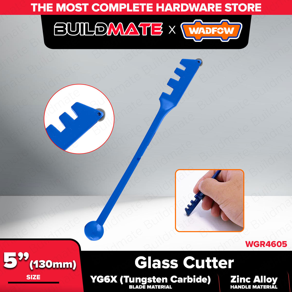 BUILDMATE Wadfow 5" Glass Cutter YG6X Blade Glass Scoring Tool Wheel C ...