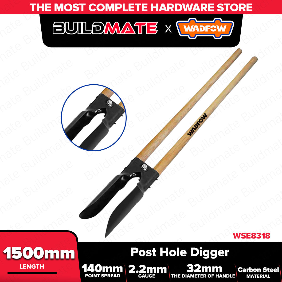 WADFOW Shovel Post Hole Digger WSE8318 WHT — Buildmate