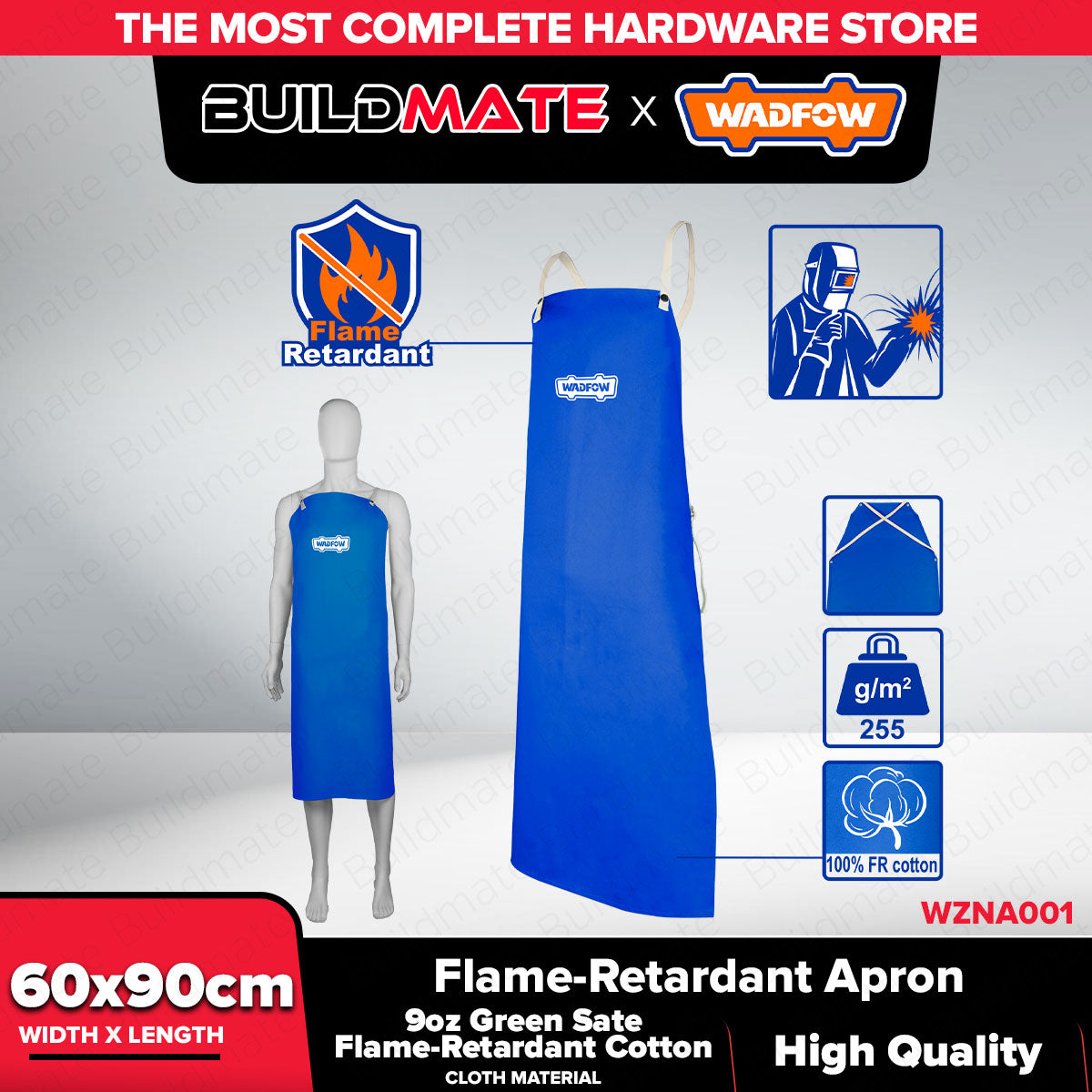 WADFOW 60x90cm Flame Retardant Welding Apron Heat & Spark Protection F ...