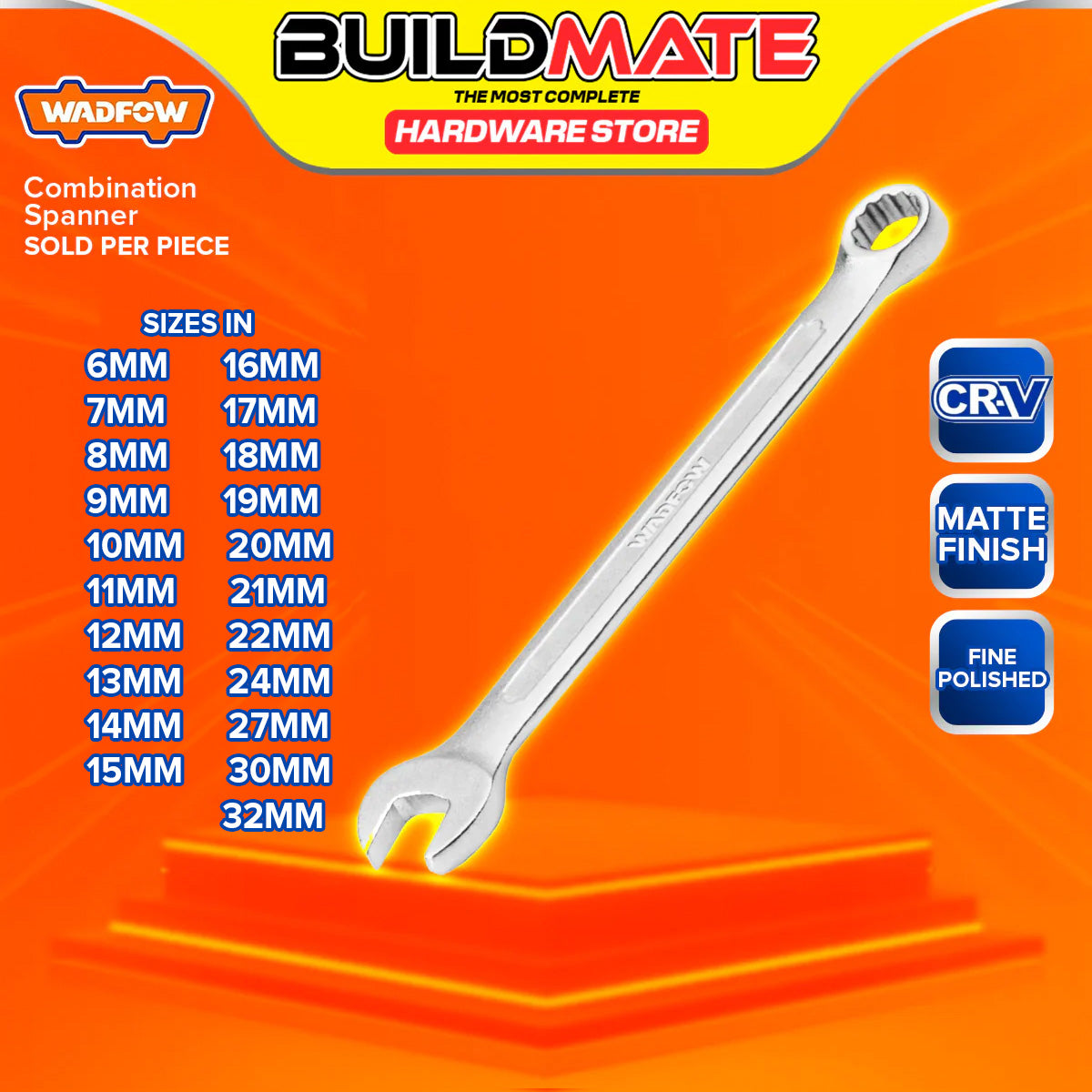 BUILDMATE Wadfow Combination Spanner 24mm-32mm Cr-V Multi-Function Dou ...