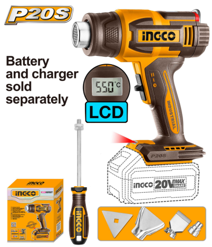 INGCO 20V Cordless Li-Ion Heat Gun 4.0AH HGLI20035 ICPT — Buildmate