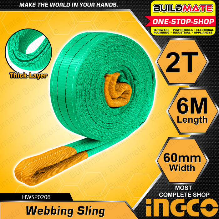BUILDMATE Ingco Webbing Sling Belt 2T / 3T Heavy Duty Safety Lifting F ...
