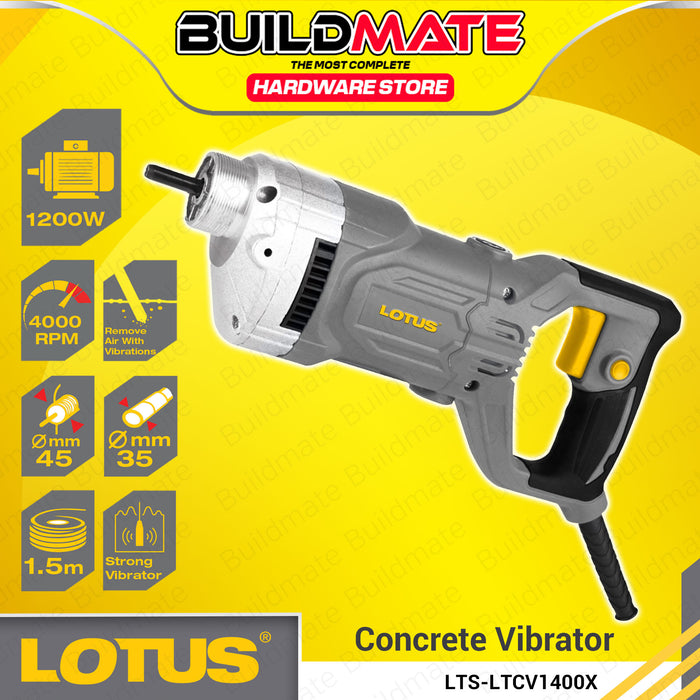(SET) BUILDMATE Lotus 1400W Concrete Vibrator Mixer with 1.5m Vibrator ...