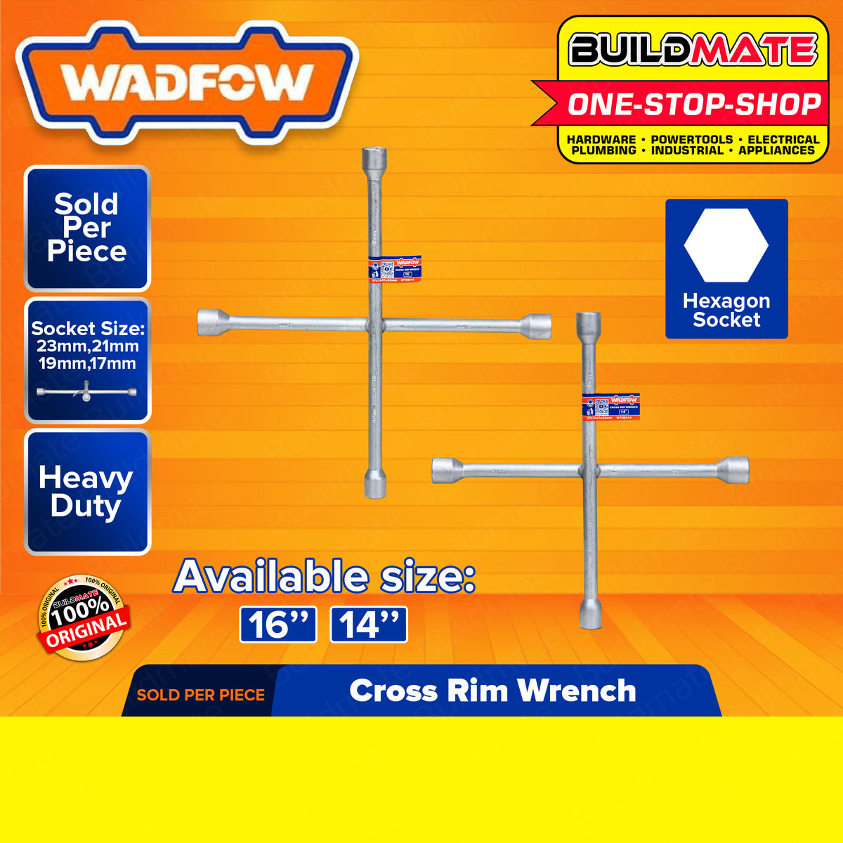 WADFOW Cross Rim Wrench 14" Inch | 16" Inch [SOLD PER PIECE] Lug Wrenc ...
