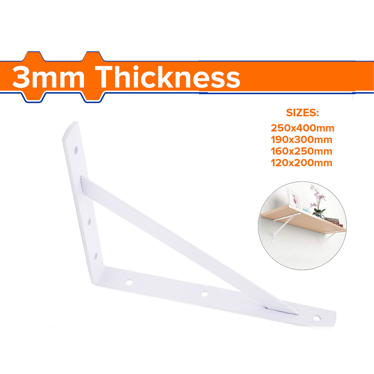 BUILDMATE Wadfow Heavy Duty Shelf Brackets 3MM Thickness 5" | 6" | 7 ...