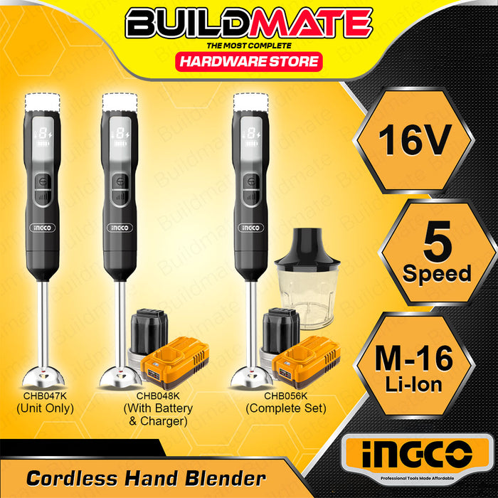 BUILDMATE Ingco Lithium-Ion 16V Cordless Hand Blender 100W Rechargeabl ...