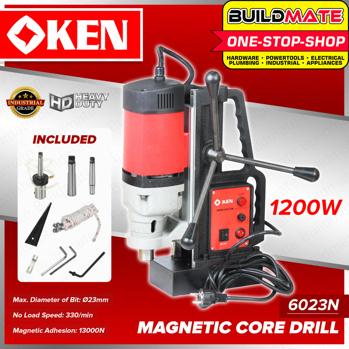 BUILDMATE Ken Magnetic Core Drill Press 1200W 23mm | 1480W 28mm [SOLD ...