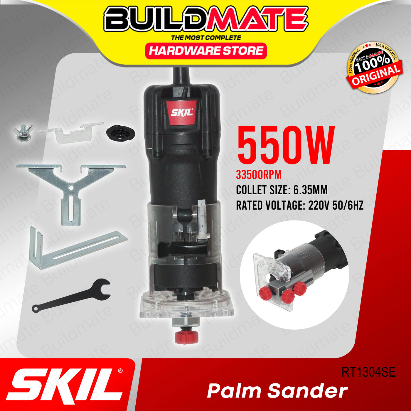 BUILDMATE Skil 550W Electric Palm Router with Lock Wood Trimmer for Wo ...