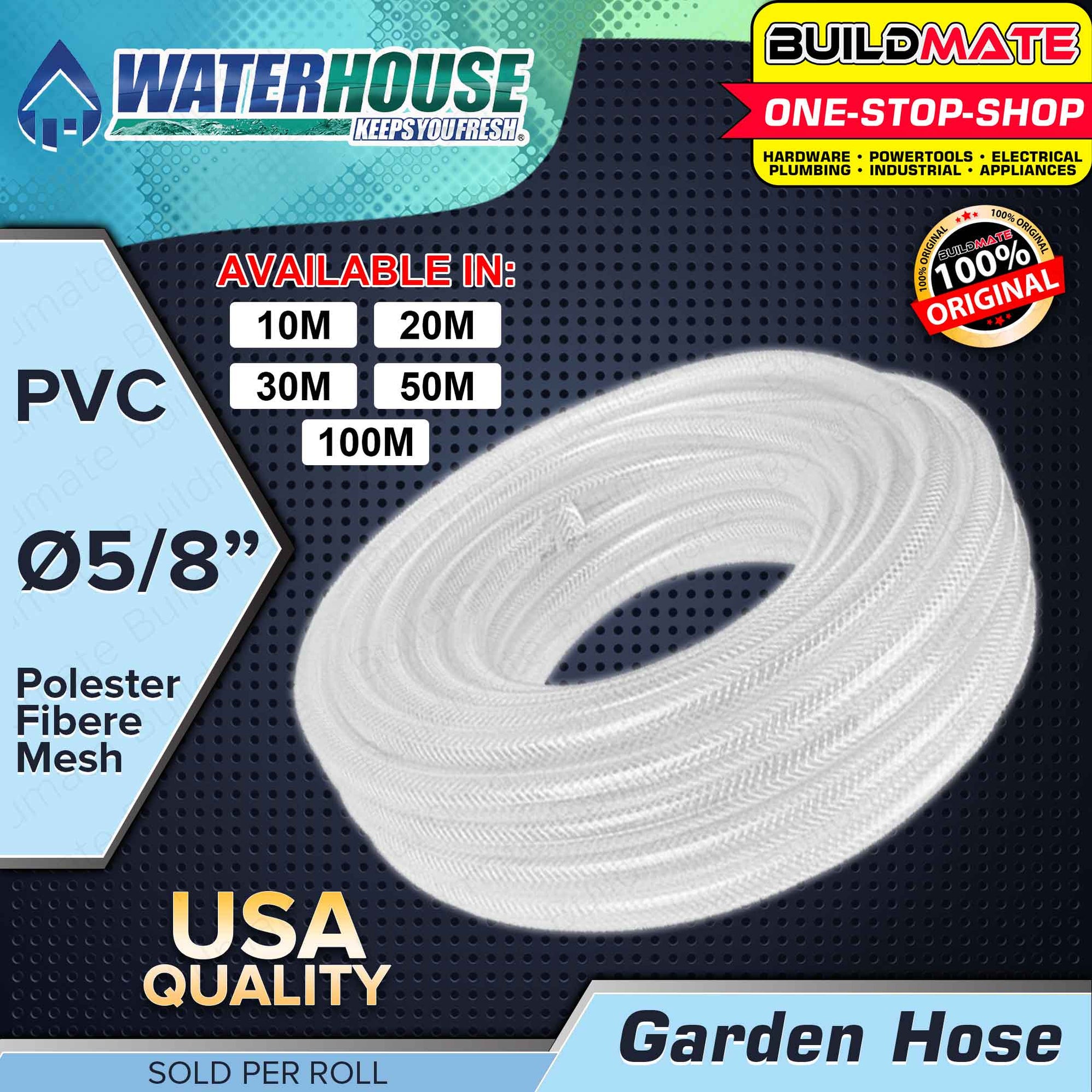 BUILDMATE Waterhouse PVC Garden Hose 1/2" Inch 10M | 20M | 30M 50M | 1 ...