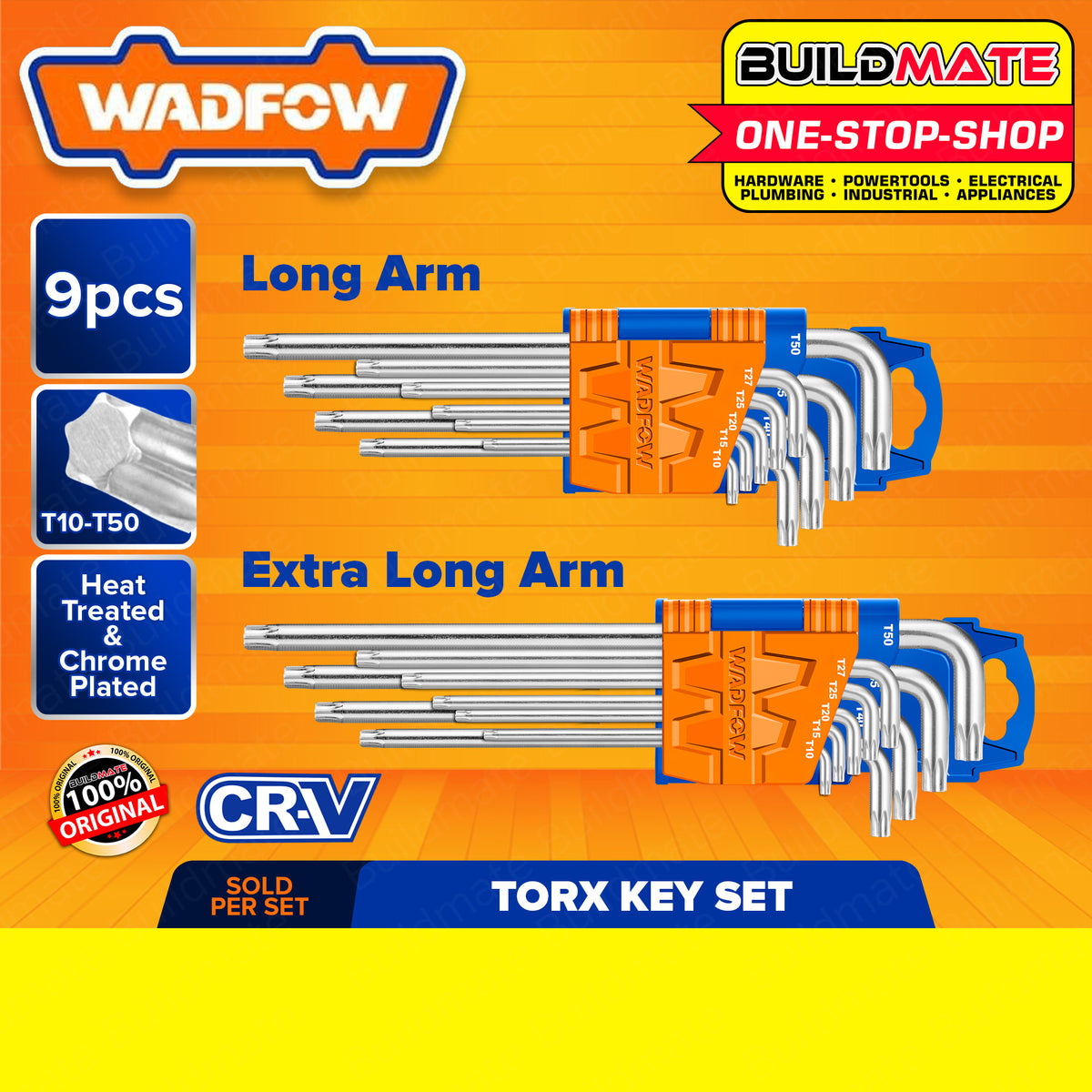 WADFOW 9PCS/SET Long Arm | Extra Long Arm Torx Key Extra Long Arm Wren ...