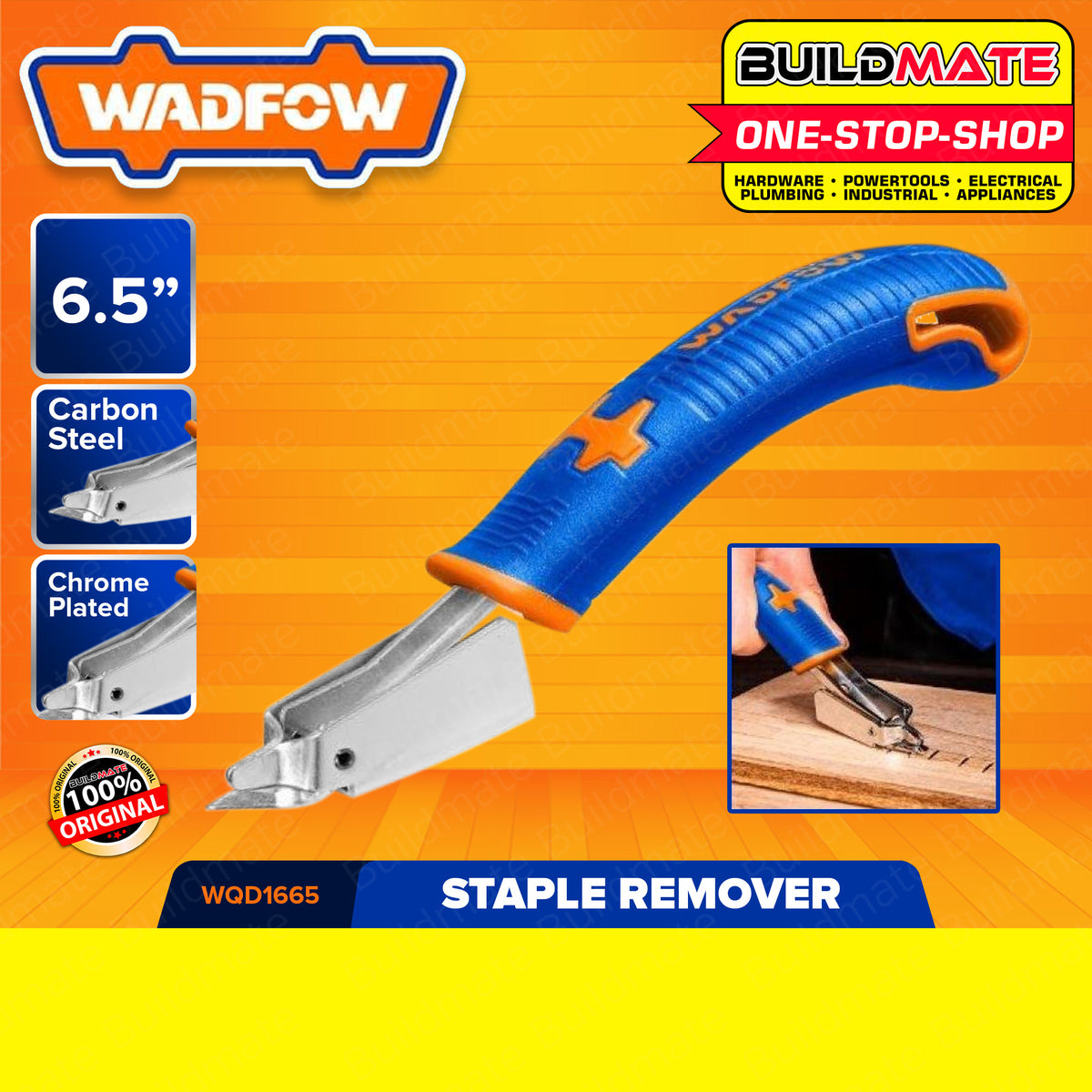 BUILDMATE Wadfow Staple Remover 6.5" Inch Plier Type Office Nail Pulle ...