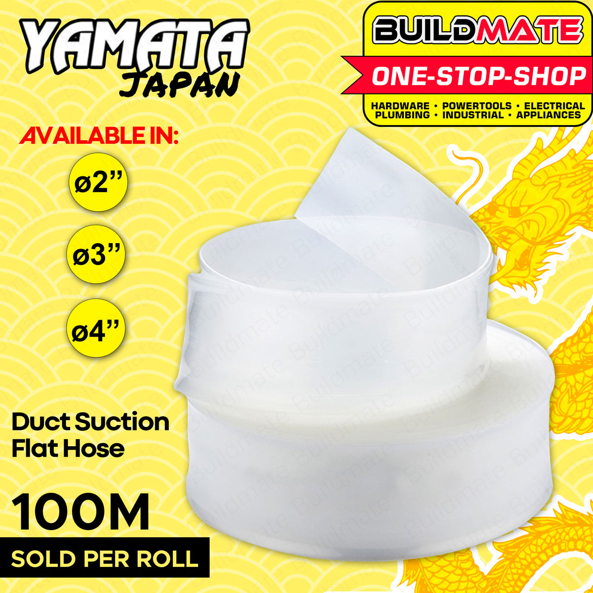 SUNNY Duct Suction Flat Hose 2" 100mtr /ROLL — Buildmate